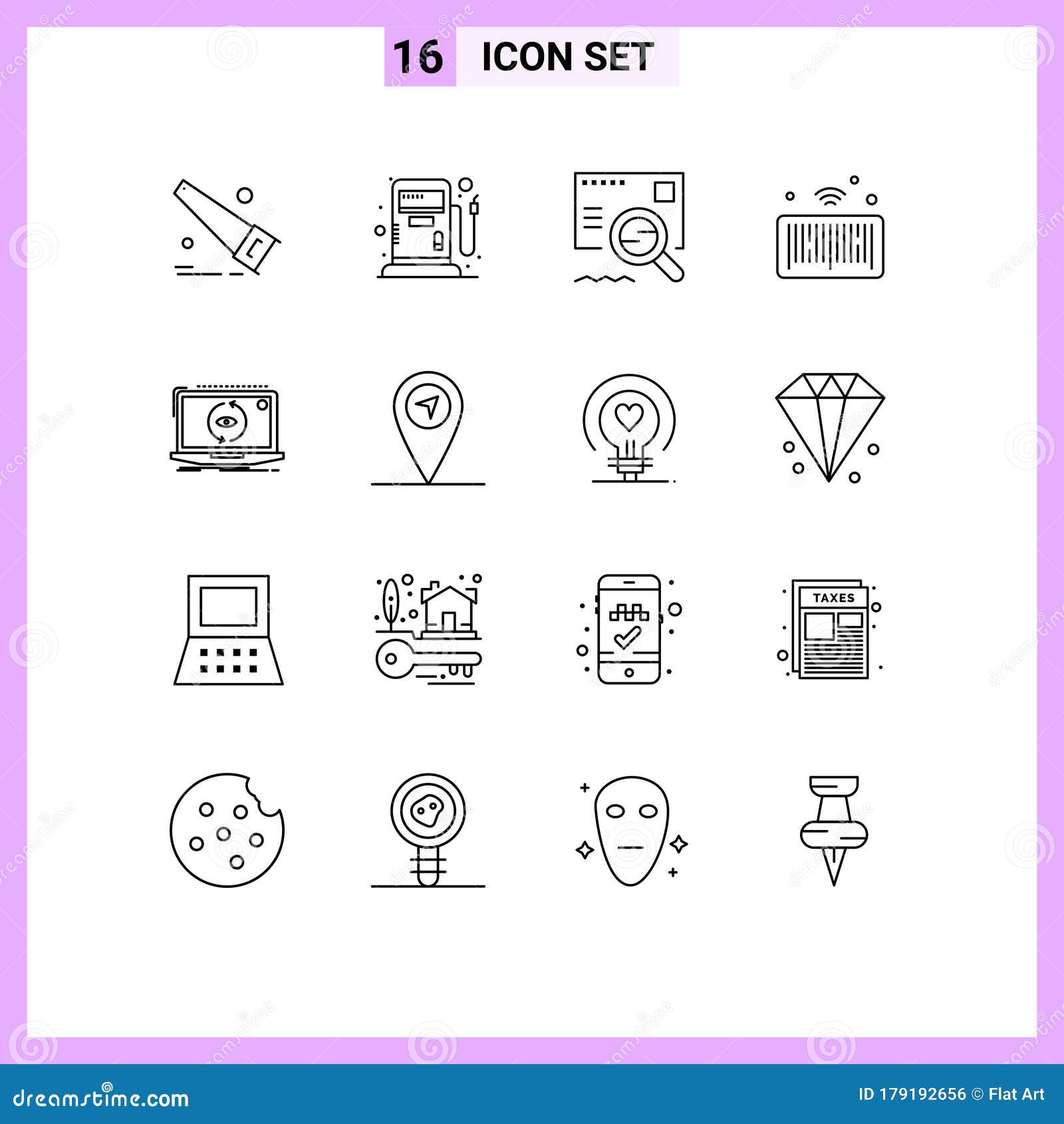 16 Thematic Vector Outlines and Editable Symbols of Software ...