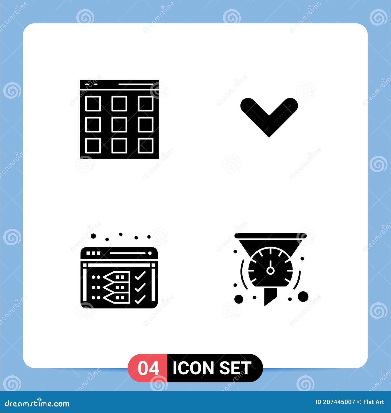 Modern Set of 4 Solid Glyphs and Symbols Such As Communication ...