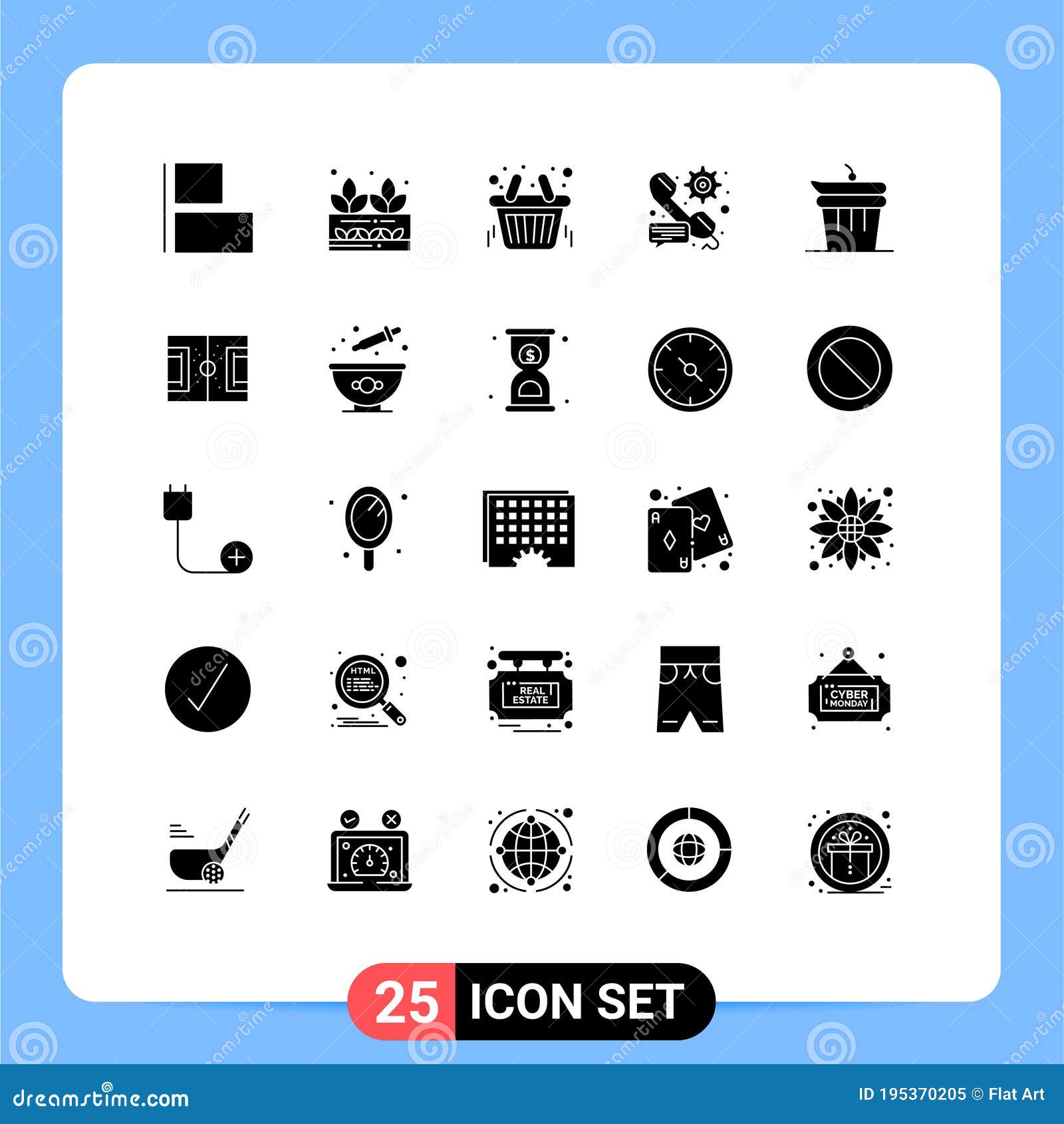 25 Thematic Vector Solid Glyphs and Editable Symbols of Done, Message ...