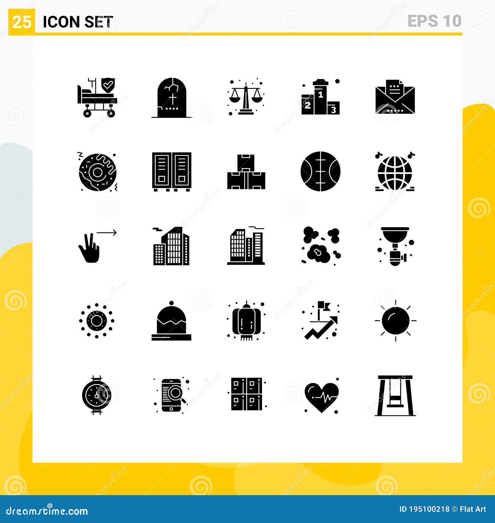 25 Thematic Vector Solid Glyphs and Editable Symbols of Race, Win ...