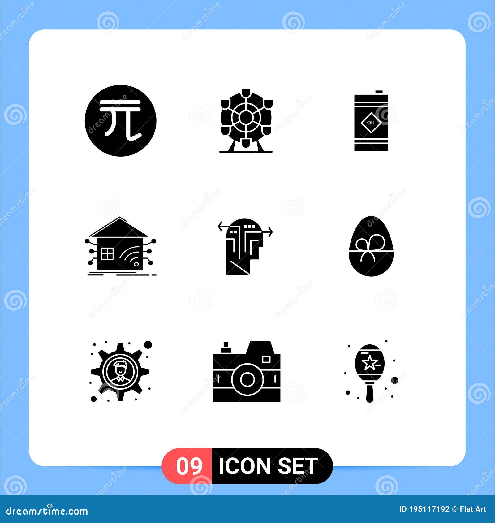 9 Thematic Vector Solid Glyphs and Editable Symbols of Strategy, Smart ...