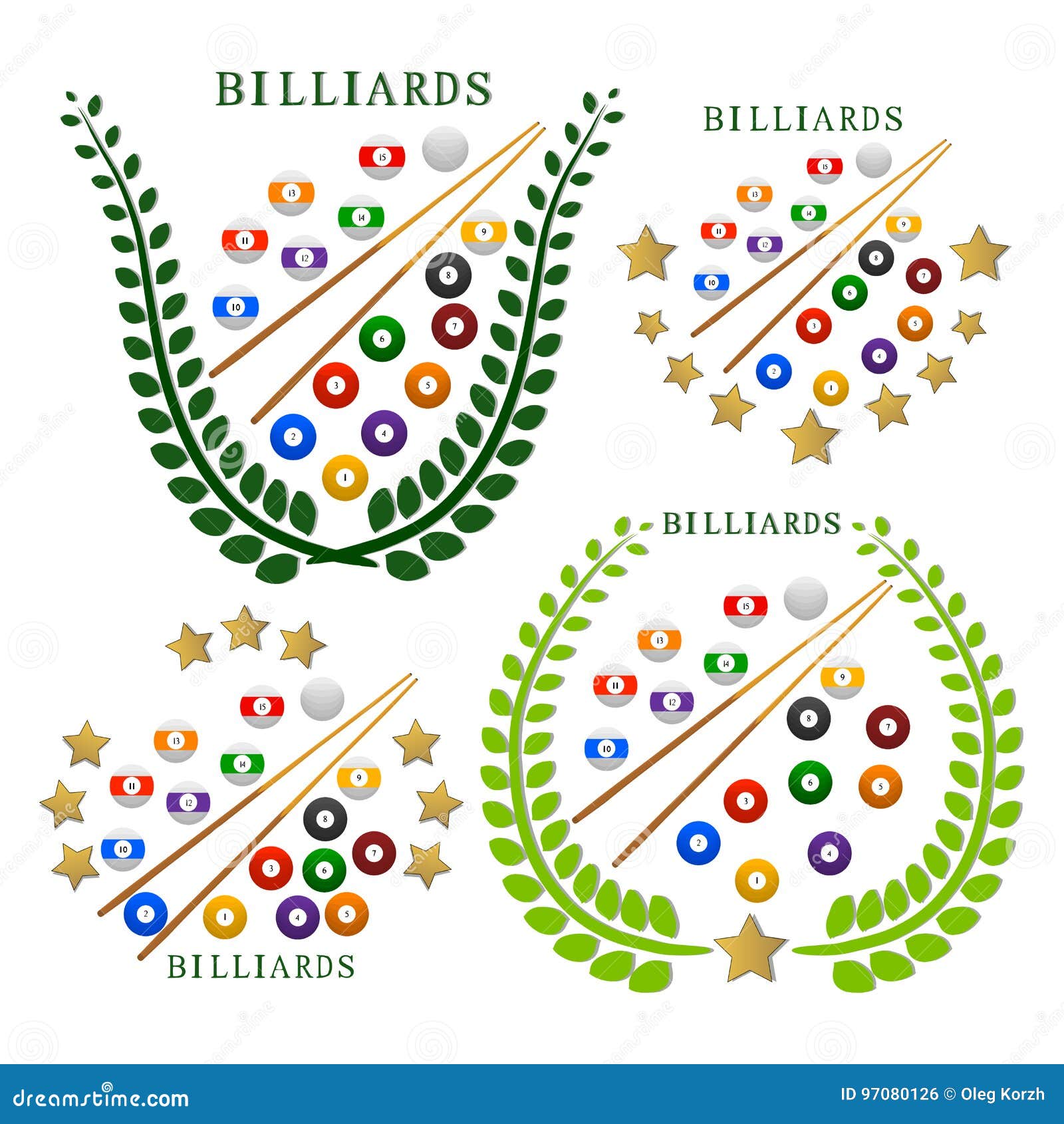 The theme billiards stock vector. Illustration of layout - 97080126