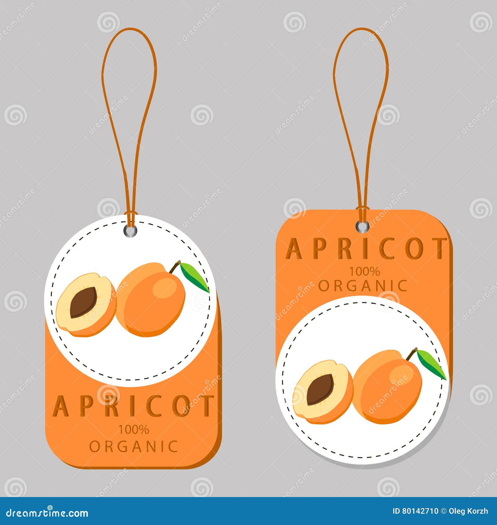 The Theme of Fruit Apricot, Label Market Stock Vector - Illustration of ...