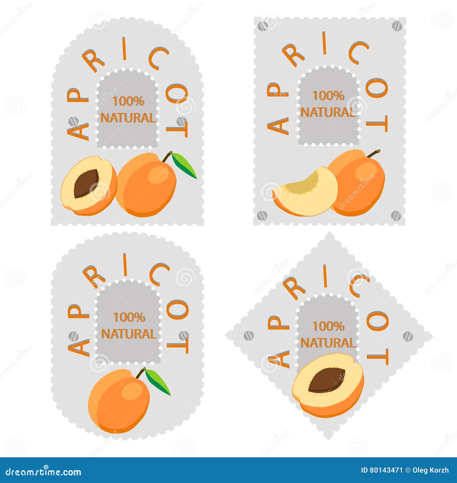 The Theme of Fruit Apricot, Label Market Stock Vector - Illustration of ...