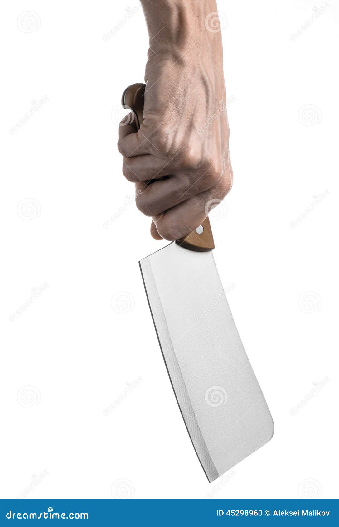 The Theme of the Kitchen: Chef Hand Holding a Large Kitchen Knife for ...