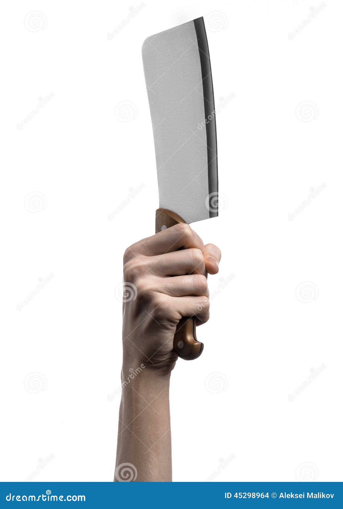 The Theme of the Kitchen: Chef Hand Holding a Large Kitchen Knife for ...