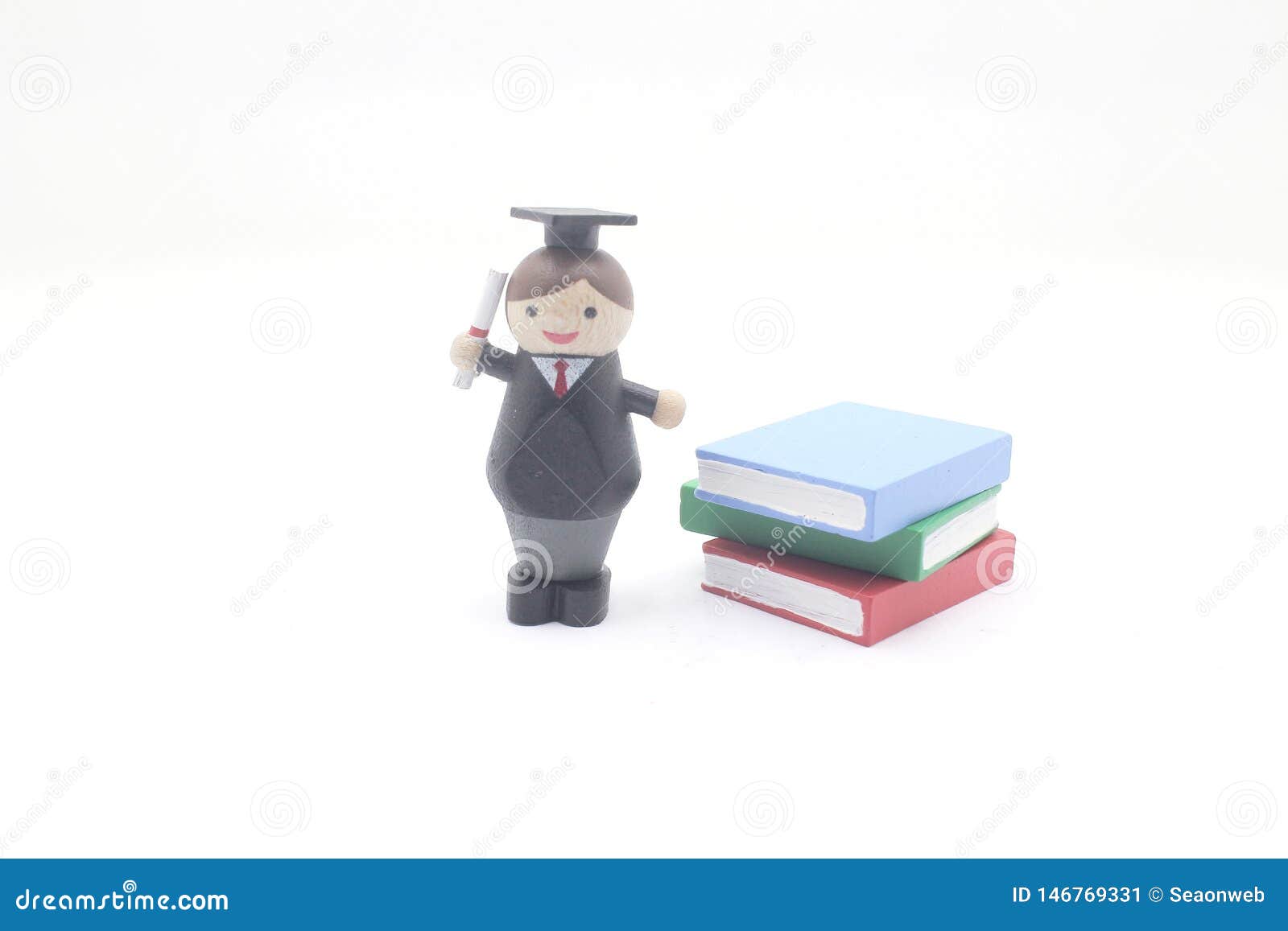 The Theme of Mini Figure Graduation Concept Stock Image - Image of book ...