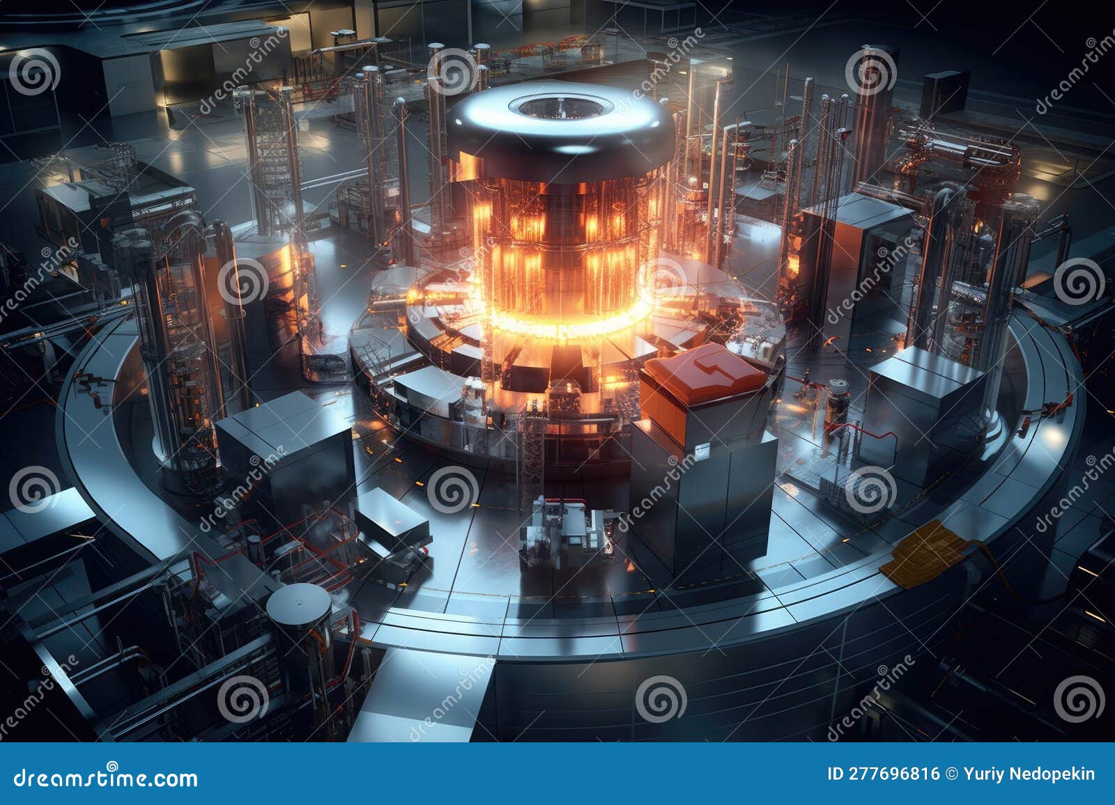 Theme of Nuclear Fusion. Large Experimental Setup in a Laboratory with ...