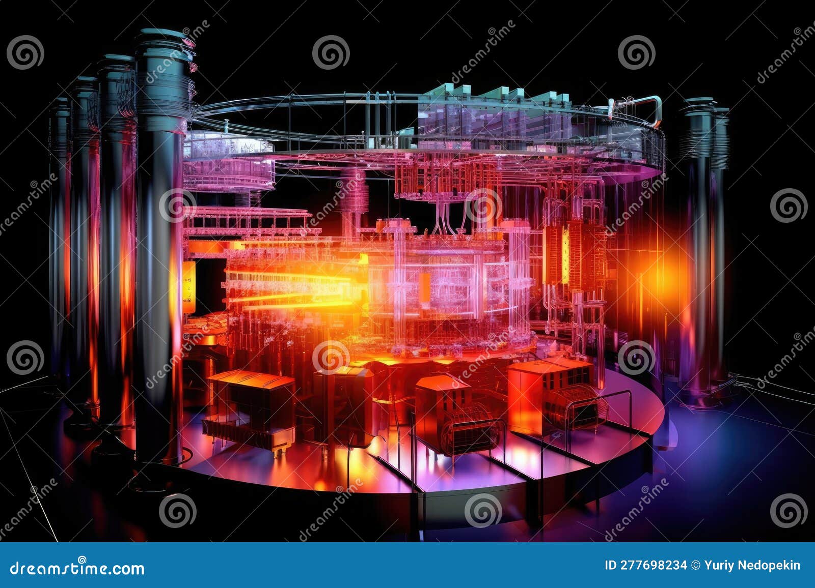 Theme of Nuclear Fusion. Large Experimental Setup in a Laboratory with ...