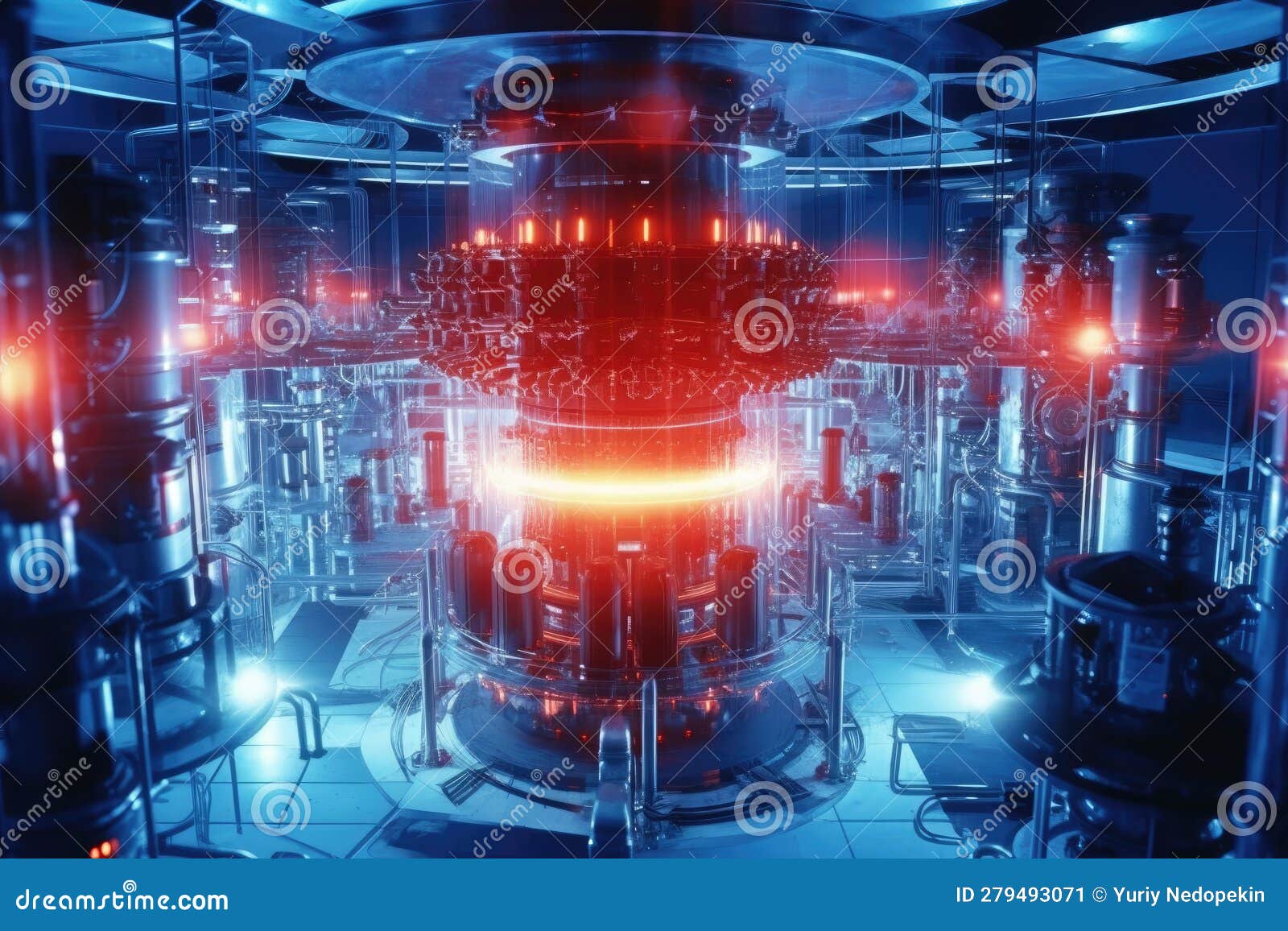 Theme of Nuclear Fusion. Large Experimental Setup in a Laboratory with ...
