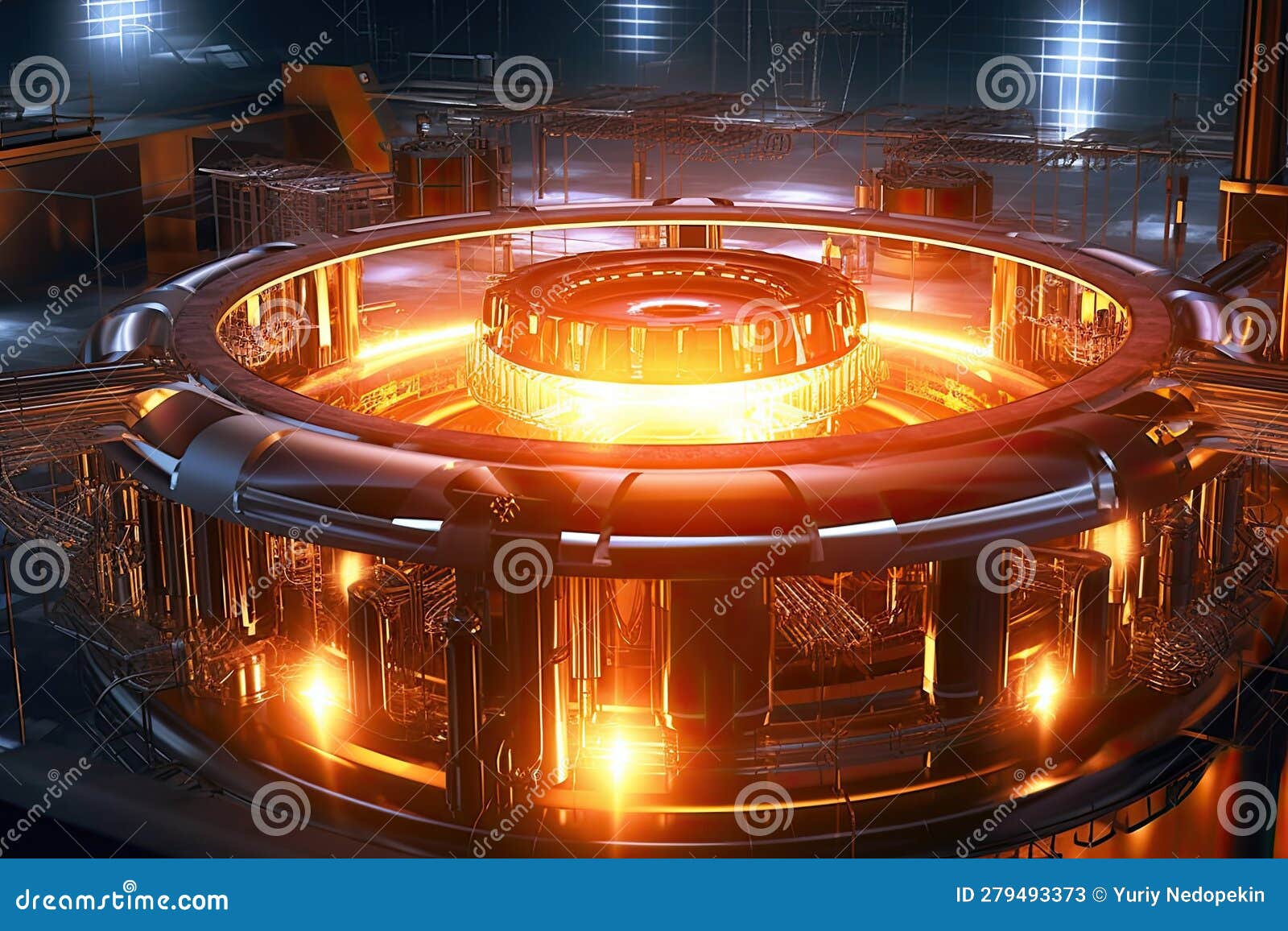 Theme of Nuclear Fusion. Large Experimental Setup in a Laboratory with ...