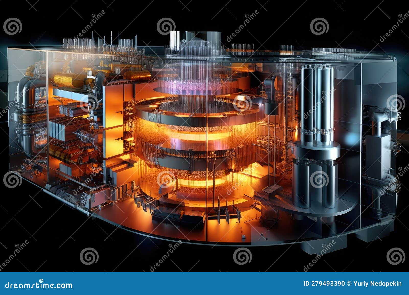 Theme of Nuclear Fusion. Large Experimental Setup in a Laboratory with ...