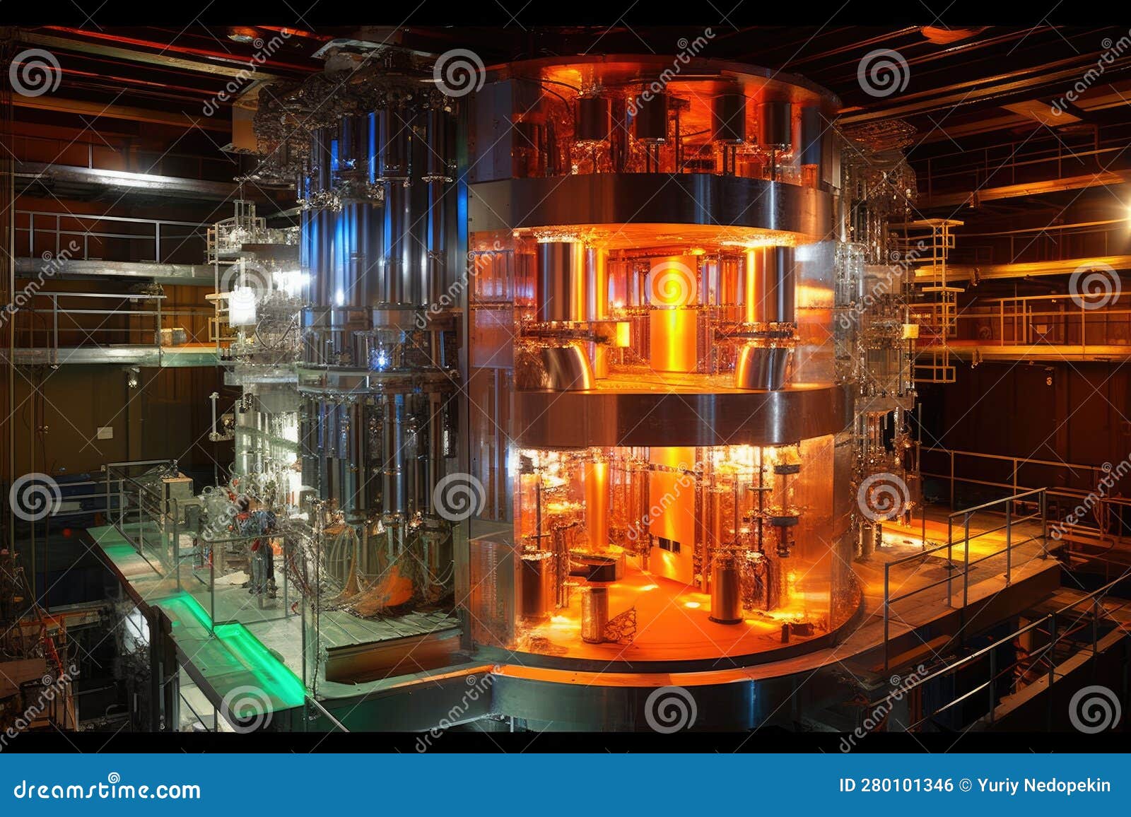 Theme of Nuclear Fusion. Large Experimental Setup in a Laboratory with ...