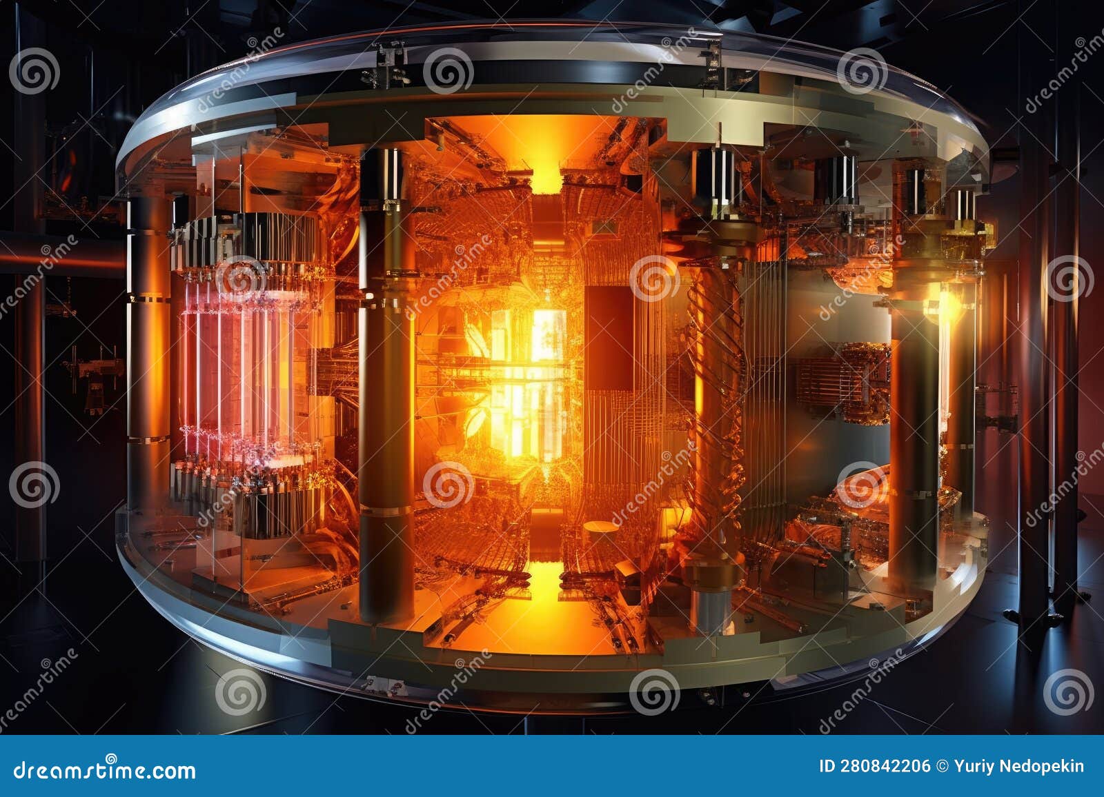 Theme of Nuclear Fusion. Large Experimental Setup in a Laboratory with ...