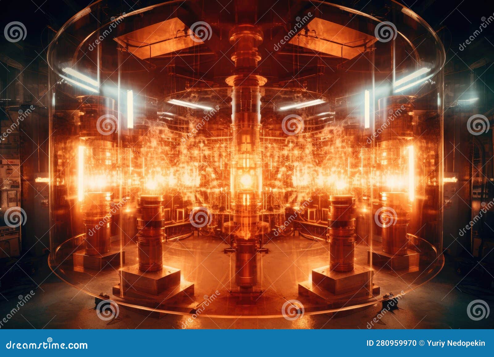 Theme of Nuclear Fusion. Large Experimental Setup in a Laboratory with ...