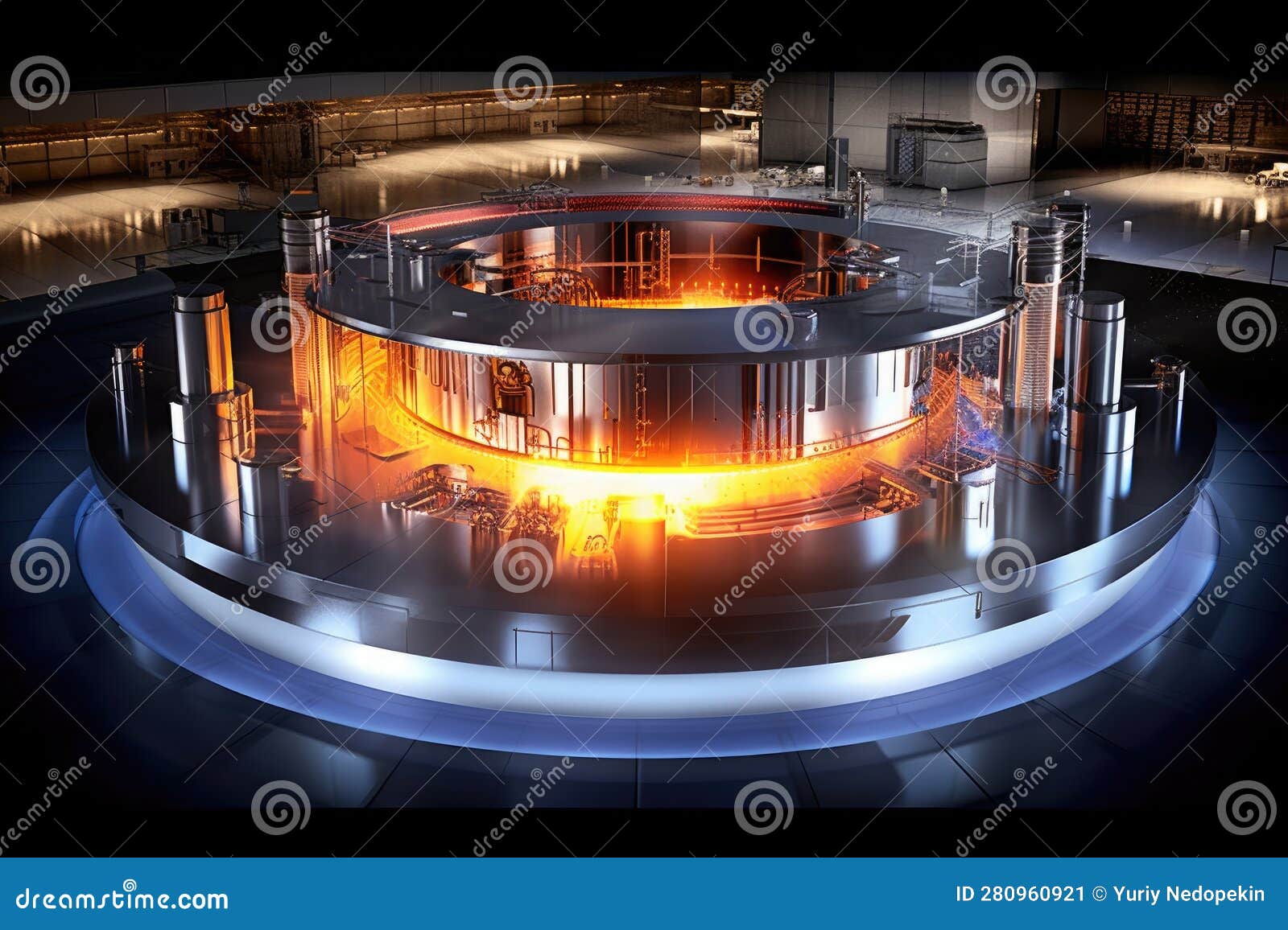 Theme of Nuclear Fusion. Large Experimental Setup in a Laboratory with ...