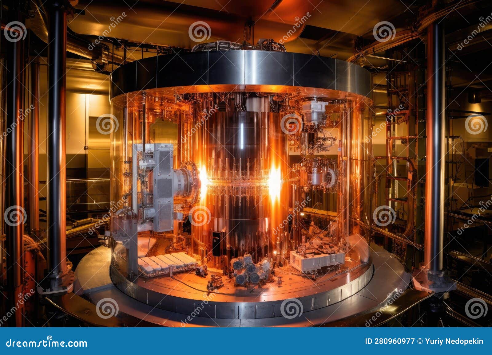 Theme of Nuclear Fusion. Large Experimental Setup in a Laboratory with ...
