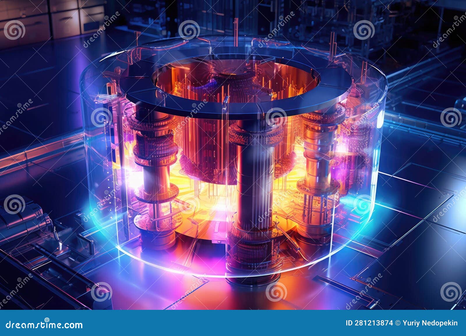 Theme of Nuclear Fusion. Large Experimental Setup in a Laboratory with ...