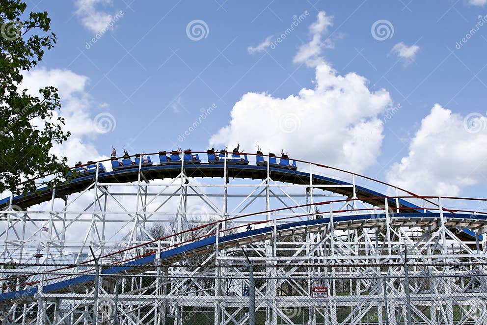 Theme park roller coaster stock image. Image of rollercoaster - 2336975