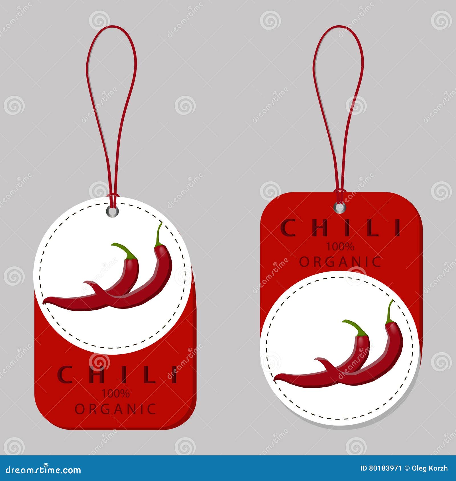 Theme of Pepper Chili, Label Market Stock Vector - Illustration of ...