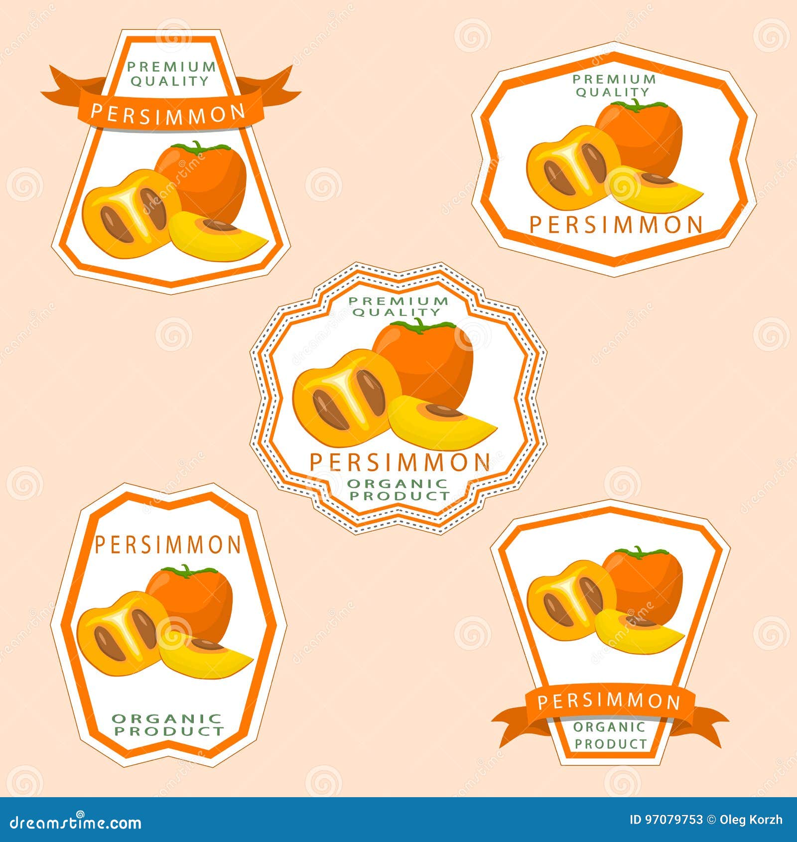 The theme persimmon stock vector. Illustration of kaki - 97079753