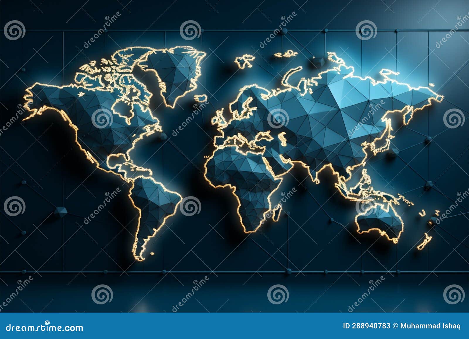 Themed Backdrop. Geometric 3D World Map Enhances Global Presentations ...