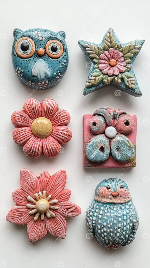 Themed Buttons and Decorative Items for School Projects Stock ...