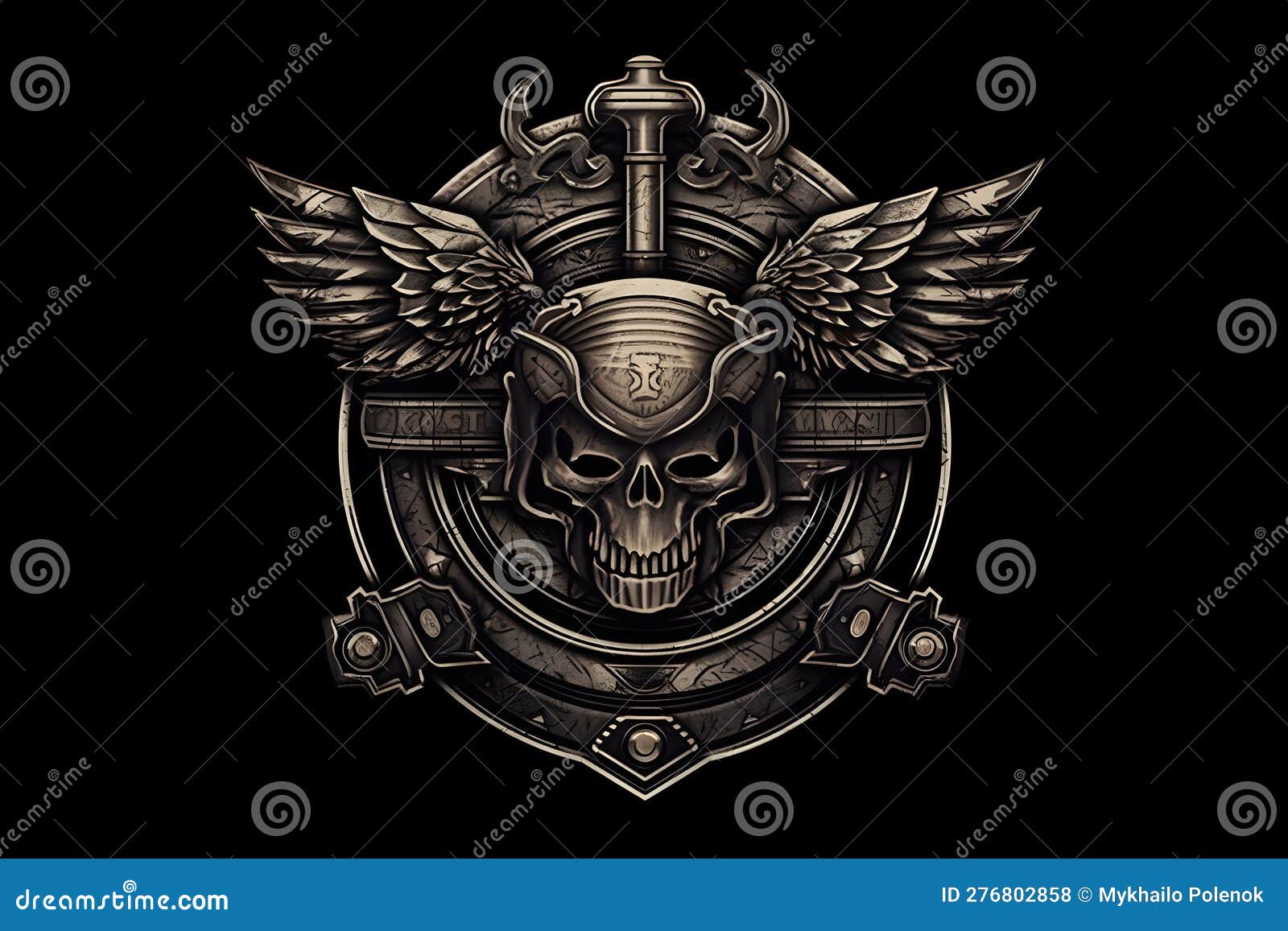 Themed Gaming Clan Emblem in Dark Tones. Neural Network AI Generated ...