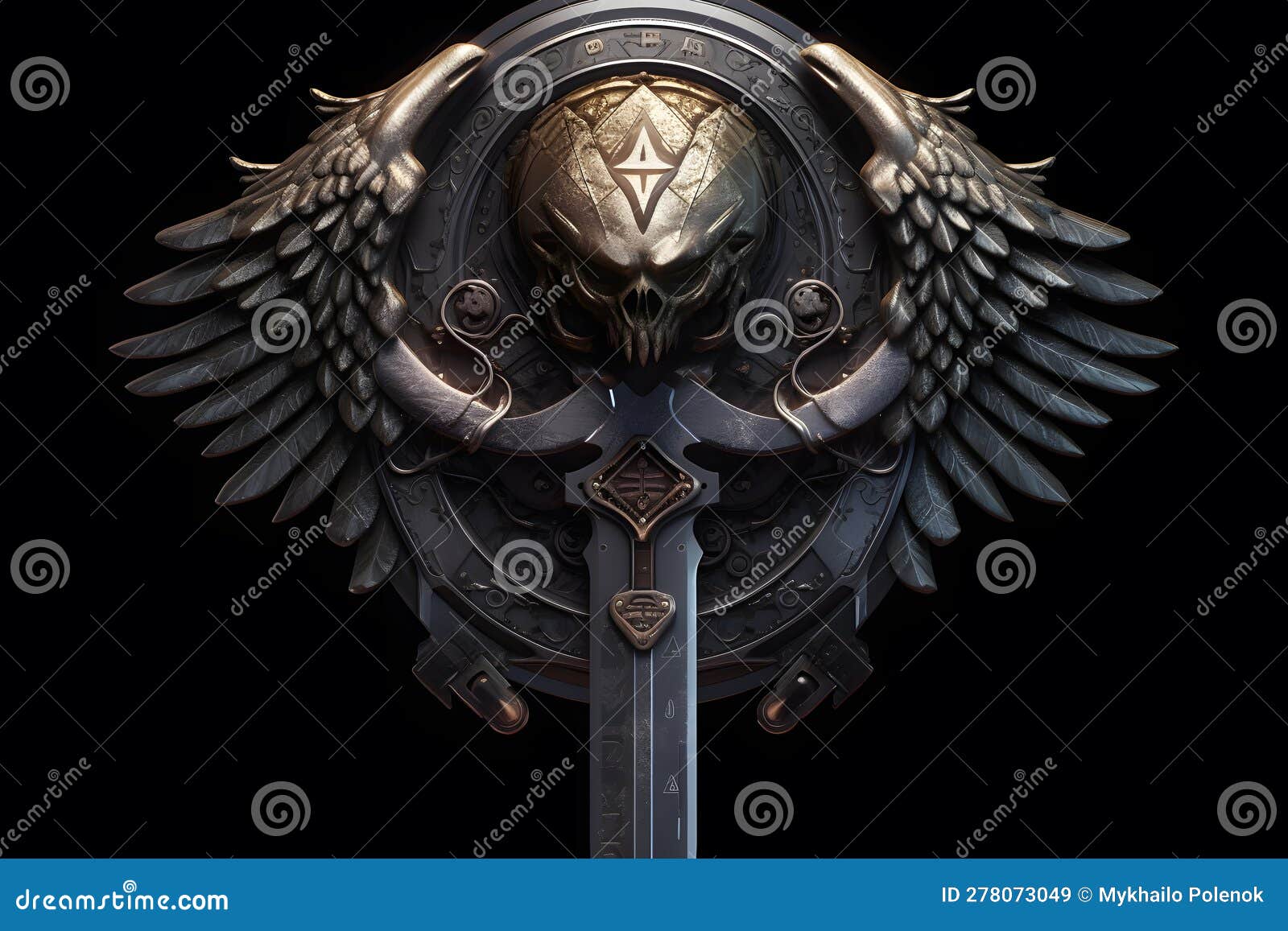 Themed Gaming Clan Emblem in Dark Tones. Neural Network AI Generated ...