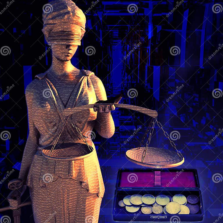 Themis and coins stock illustration. Illustration of libra - 26824801