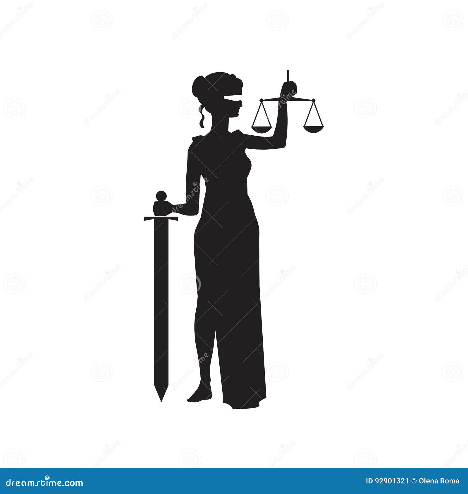 Femida (themis) Silhouette Vector Illustration | CartoonDealer.com ...