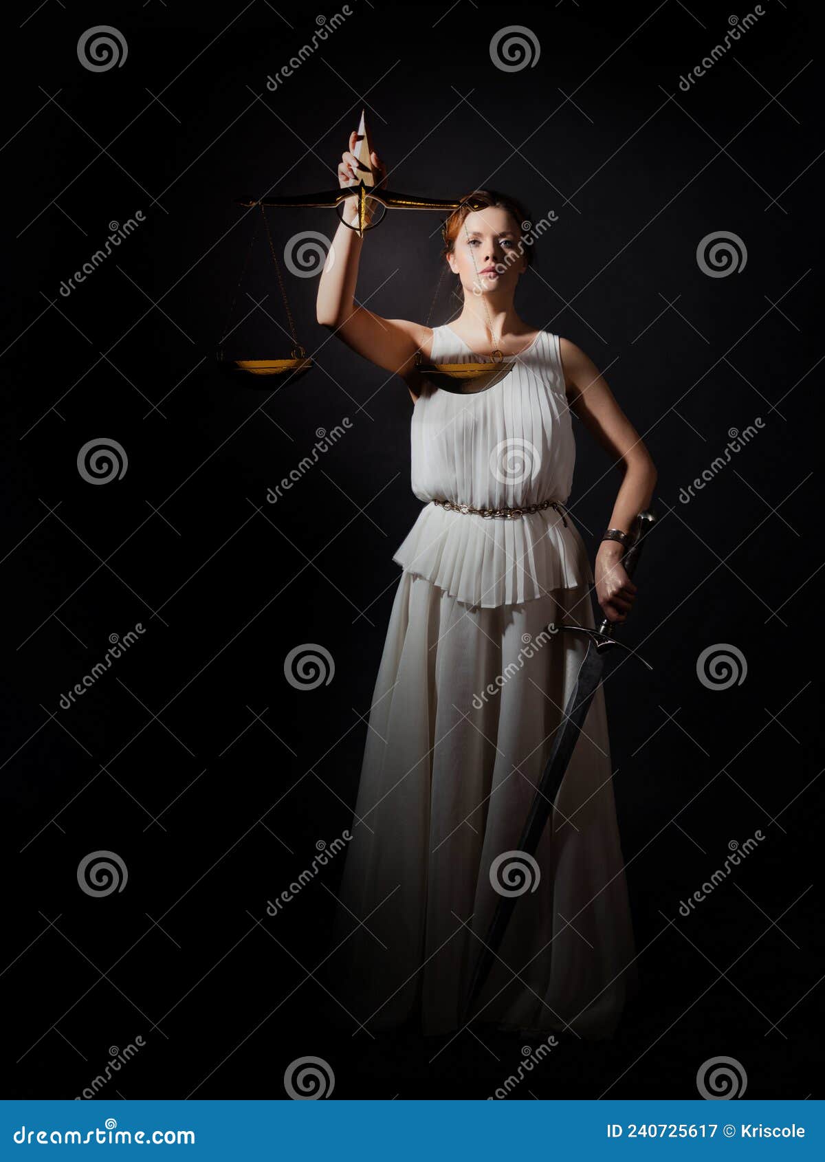 Themis, the Goddess of Justice without a Blindfold, with Scales and a ...