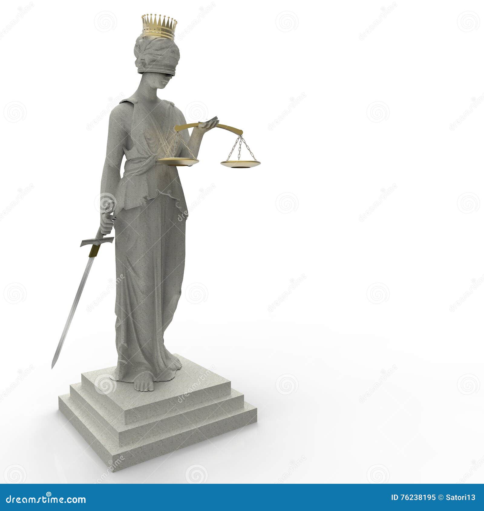 Themis Goddess of Justice with Golden Crown 3d Rendering Stock Image ...
