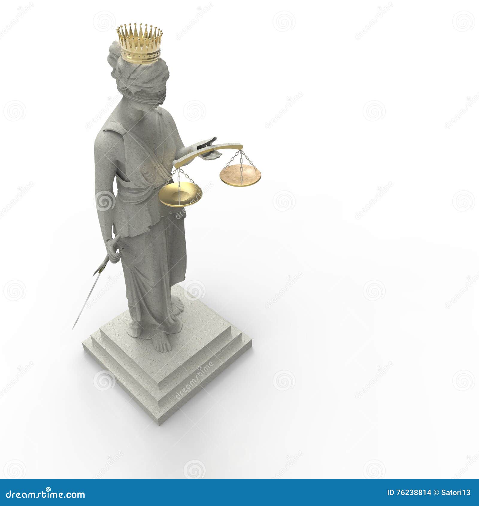 Themis Goddess of Justice with Golden Crown 3d Rendering Stock Photo ...