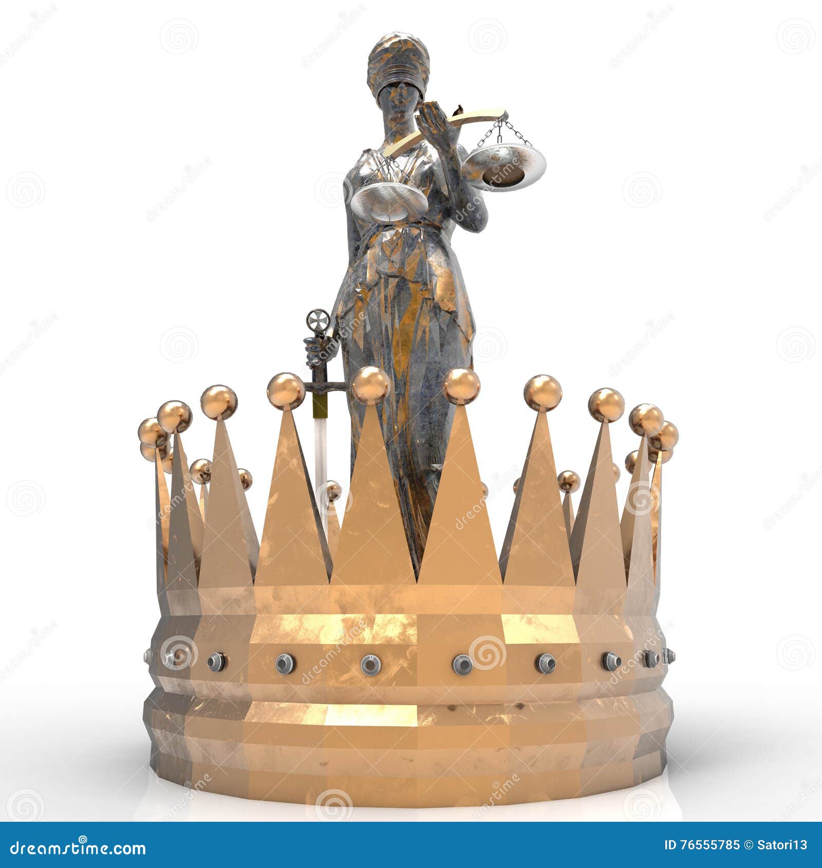 Themis Goddess of Justice with Golden Crown 3d Rendering Stock ...