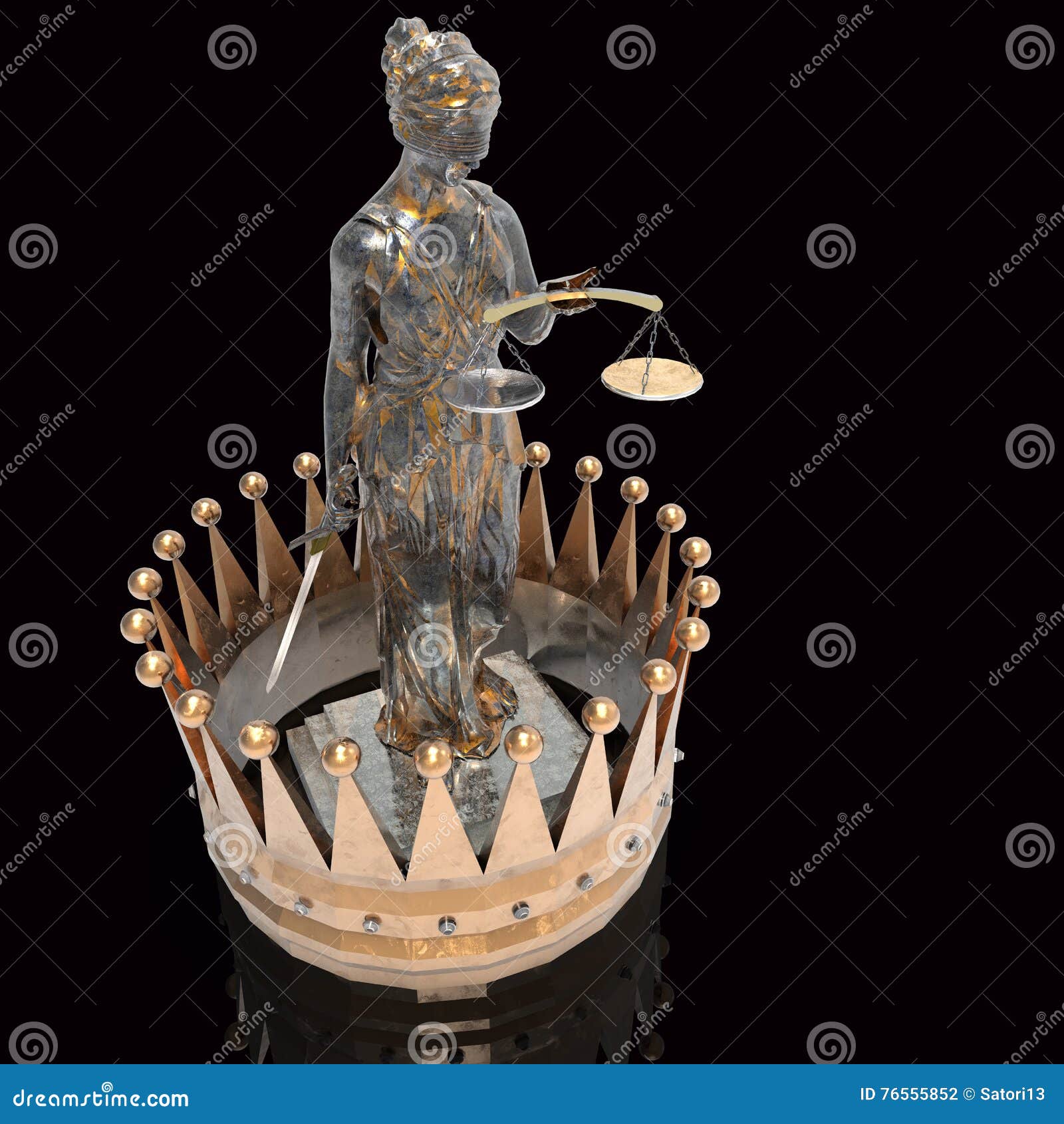 Themis Goddess of Justice with Golden Crown 3d Rendering Stock ...