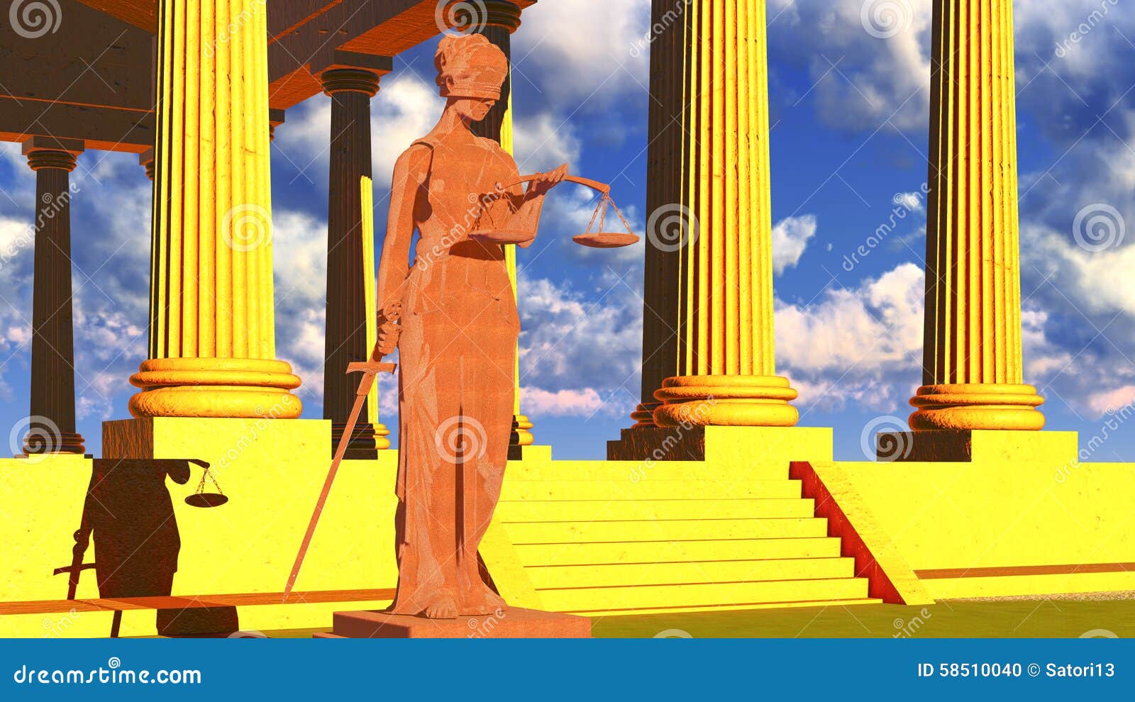 Themis Lady Justice Is A Black Silhouette On A White Isolated ...