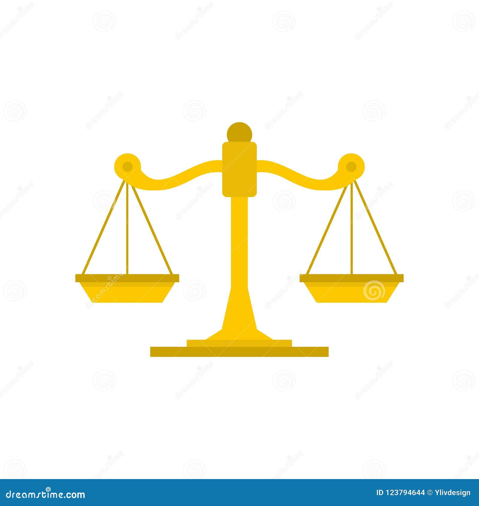 Themis Libra Icon, Flat Style Stock Illustration - Illustration of ...