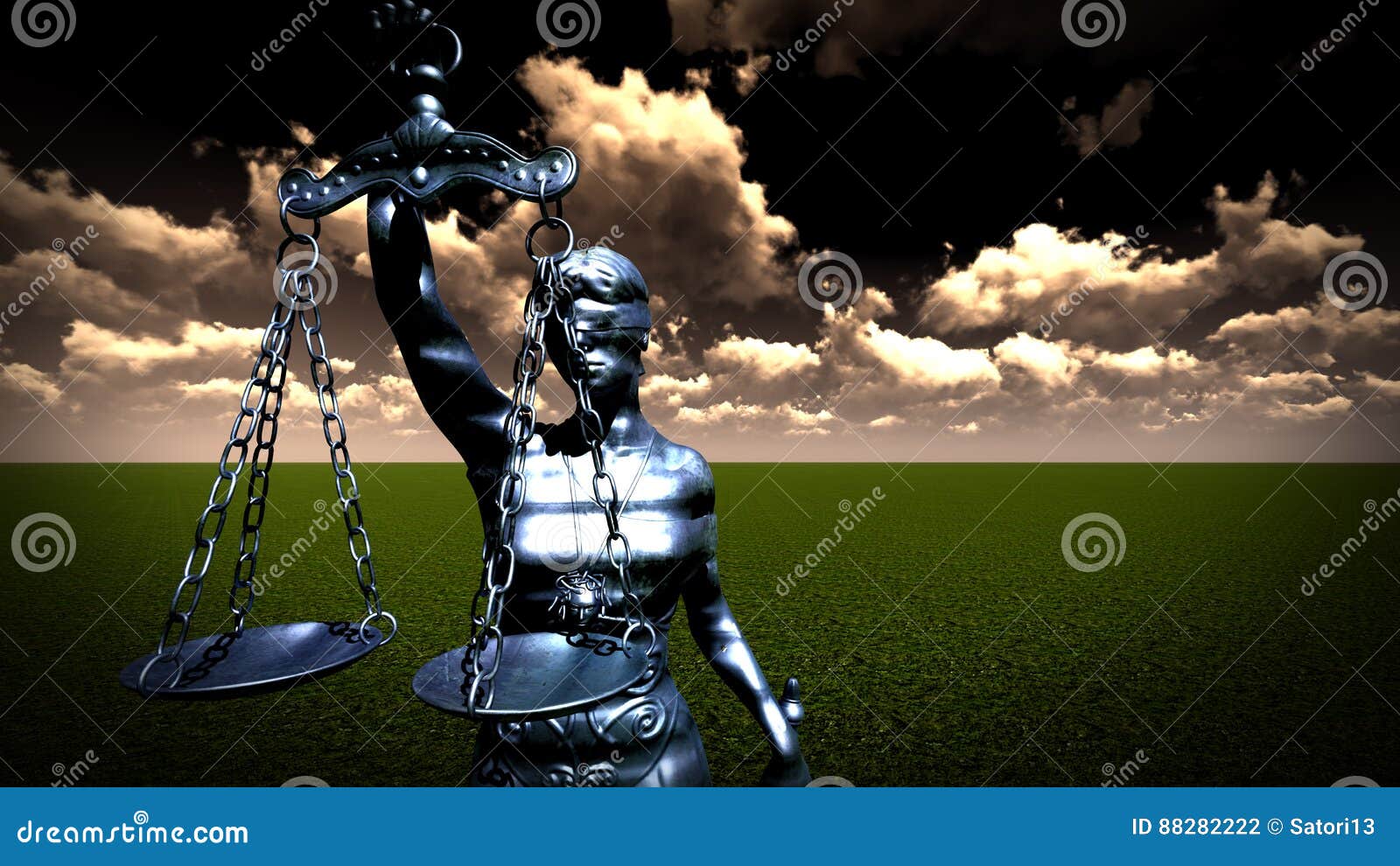 Themis with Scale and Sword 3d Rendering Stock Illustration ...