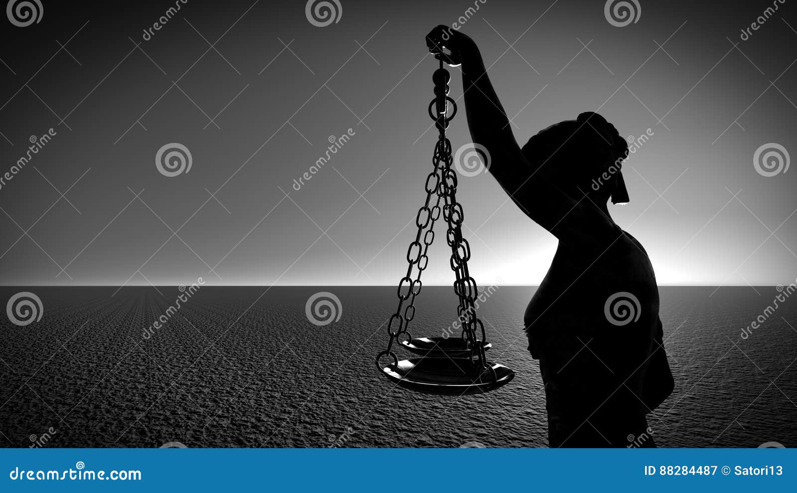 Themis with Scale and Sword 3d Rendering Stock Illustration ...