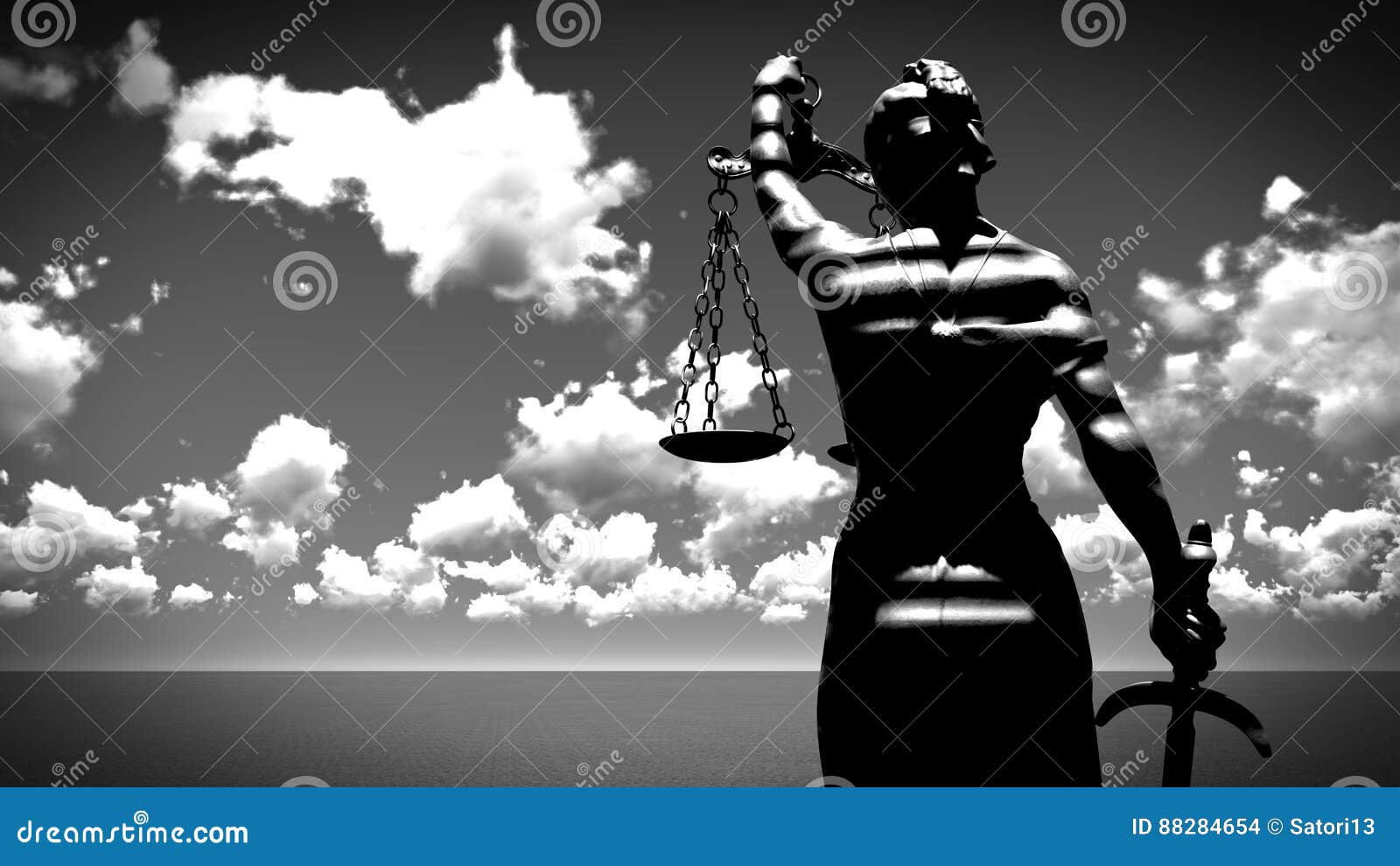 Themis with Scale and Sword 3d Rendering Stock Illustration ...