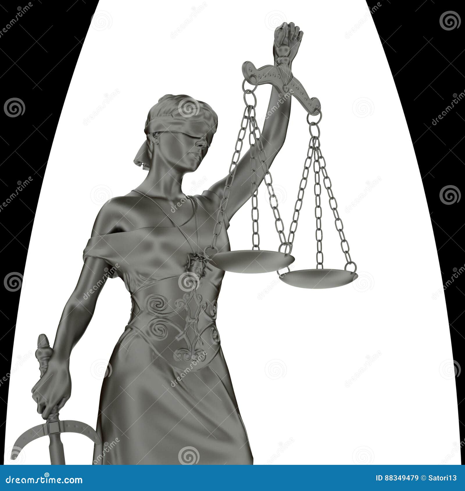 Themis with Scale and Sword 3d Rendering Stock Illustration ...