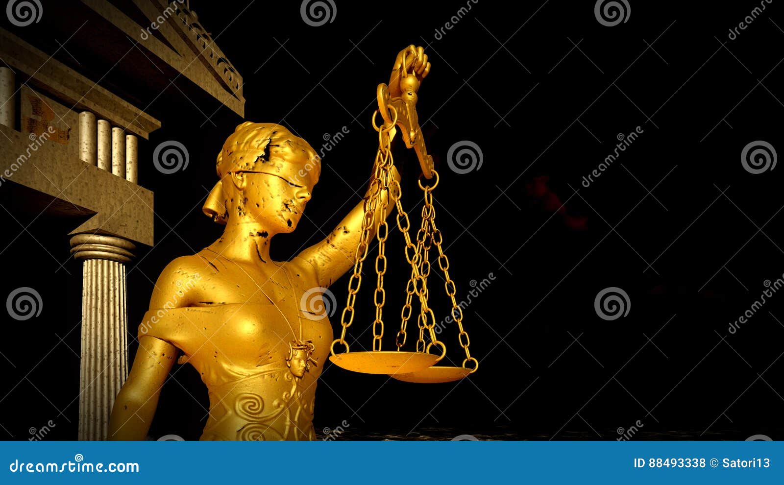 Themis with Scale and Sword 3d Rendering Stock Illustration ...