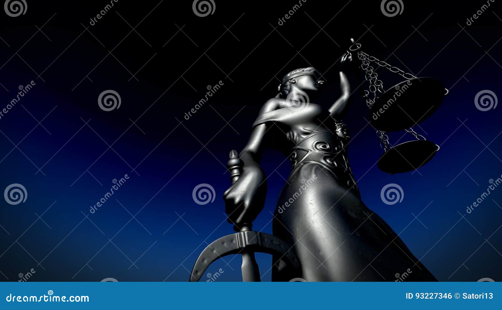 Themis with Scale and Sword 3d Rendering Stock Illustration ...