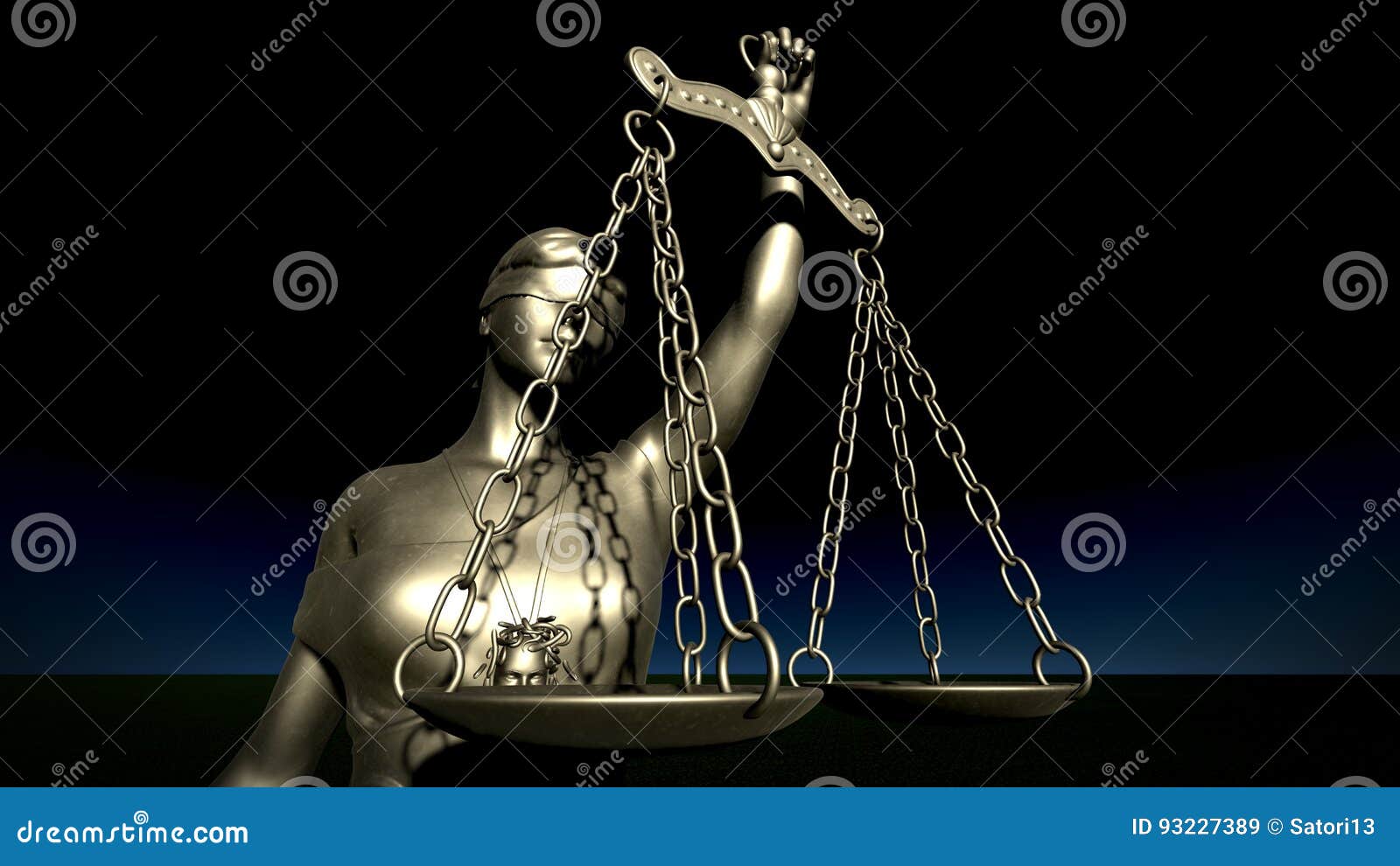 Themis with Scale and Sword 3d Rendering Stock Illustration ...