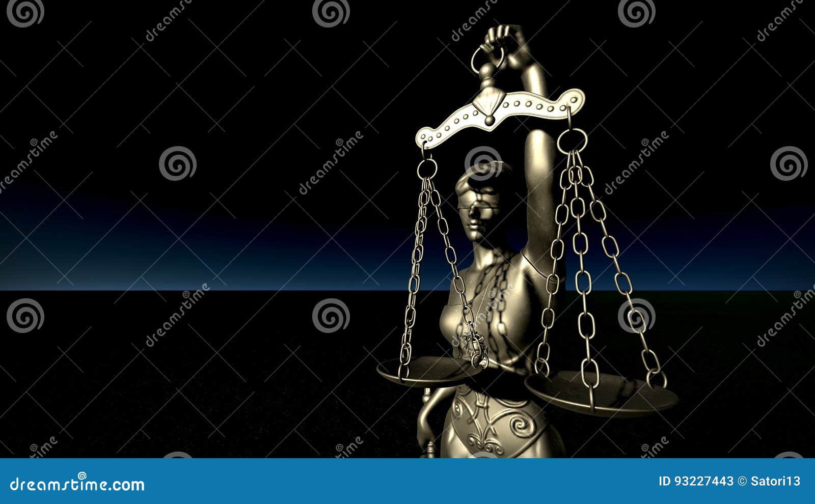 Themis with Scale and Sword 3d Rendering Stock Illustration ...