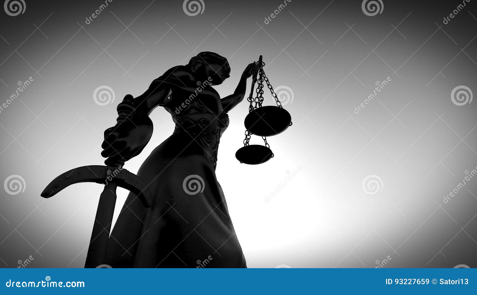 Themis with Scale and Sword 3d Rendering Stock Illustration ...