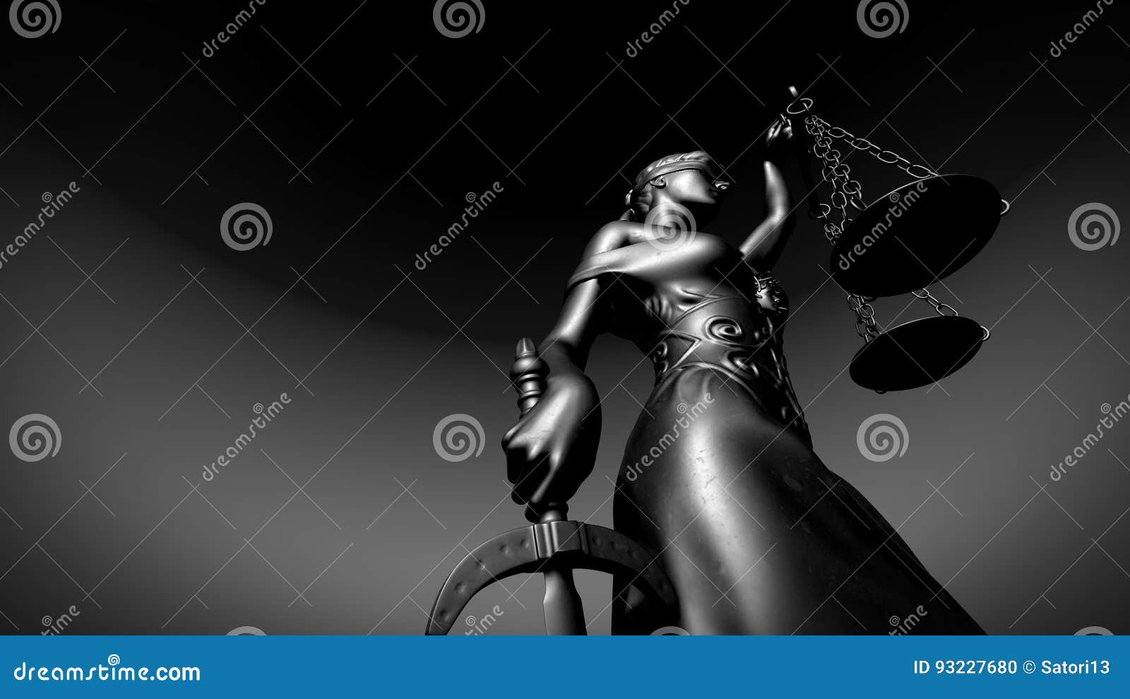 Themis with Scale and Sword 3d Rendering Stock Illustration ...