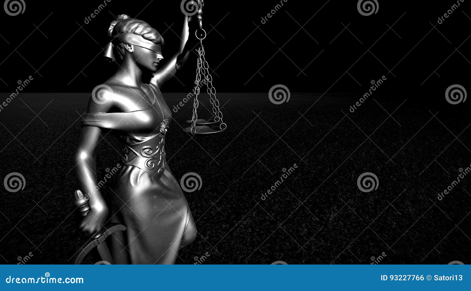 Themis with Scale and Sword 3d Rendering Stock Illustration ...