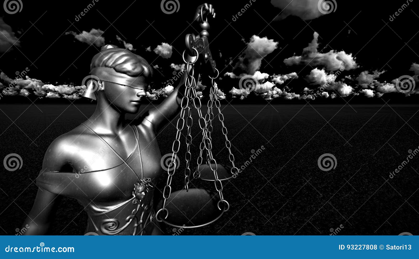 Themis with Scale and Sword 3d Rendering Stock Illustration ...